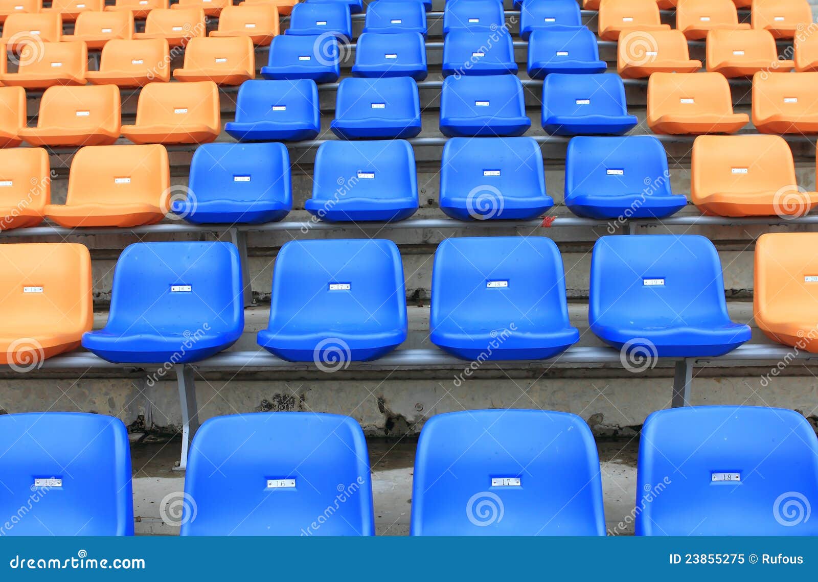 Plastic, Chairs in Stadium. Stock Image - Image of color, fans: 23855275