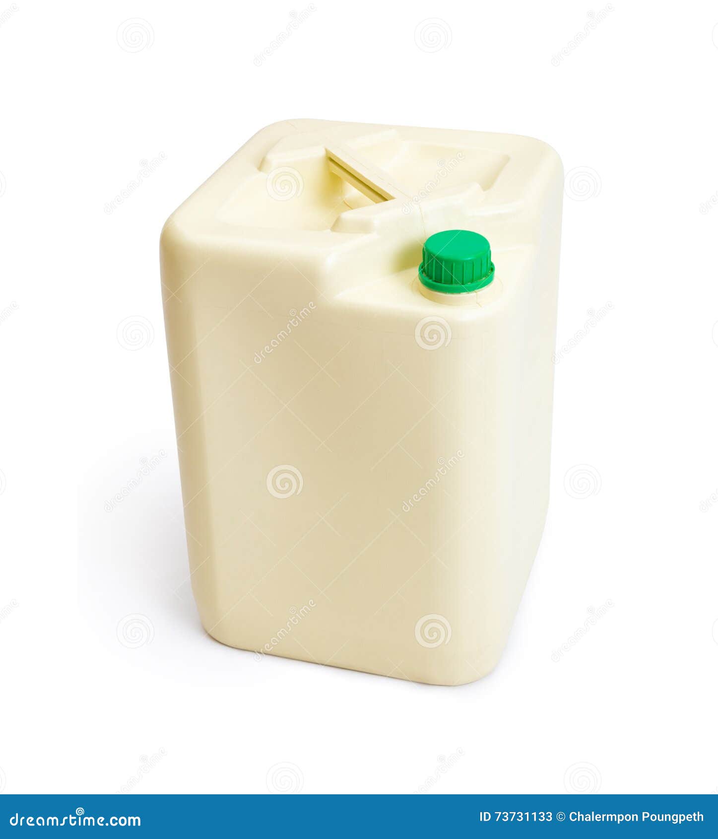 Plastic Chemical Gallon Size Container with Green Cap Stock Image ...