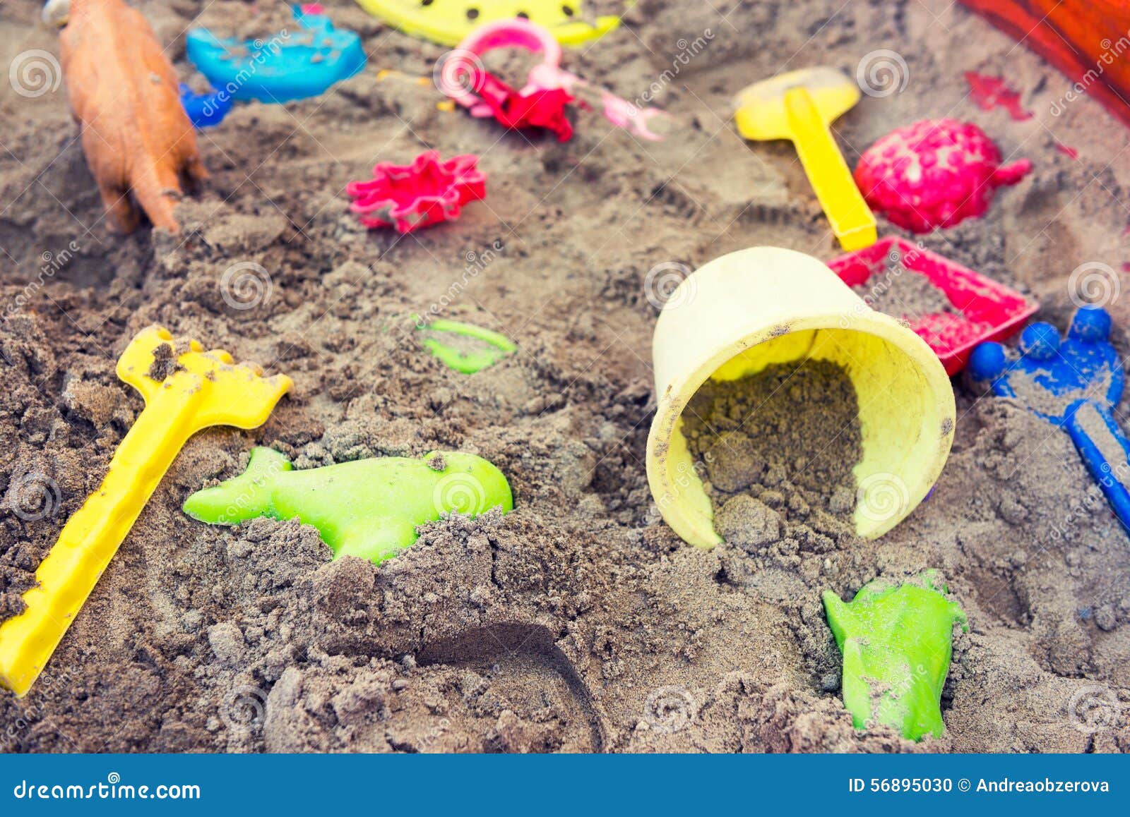 Plastic Children Toys in Sandpit Stock Photo - Image of sandbox, scoop ...