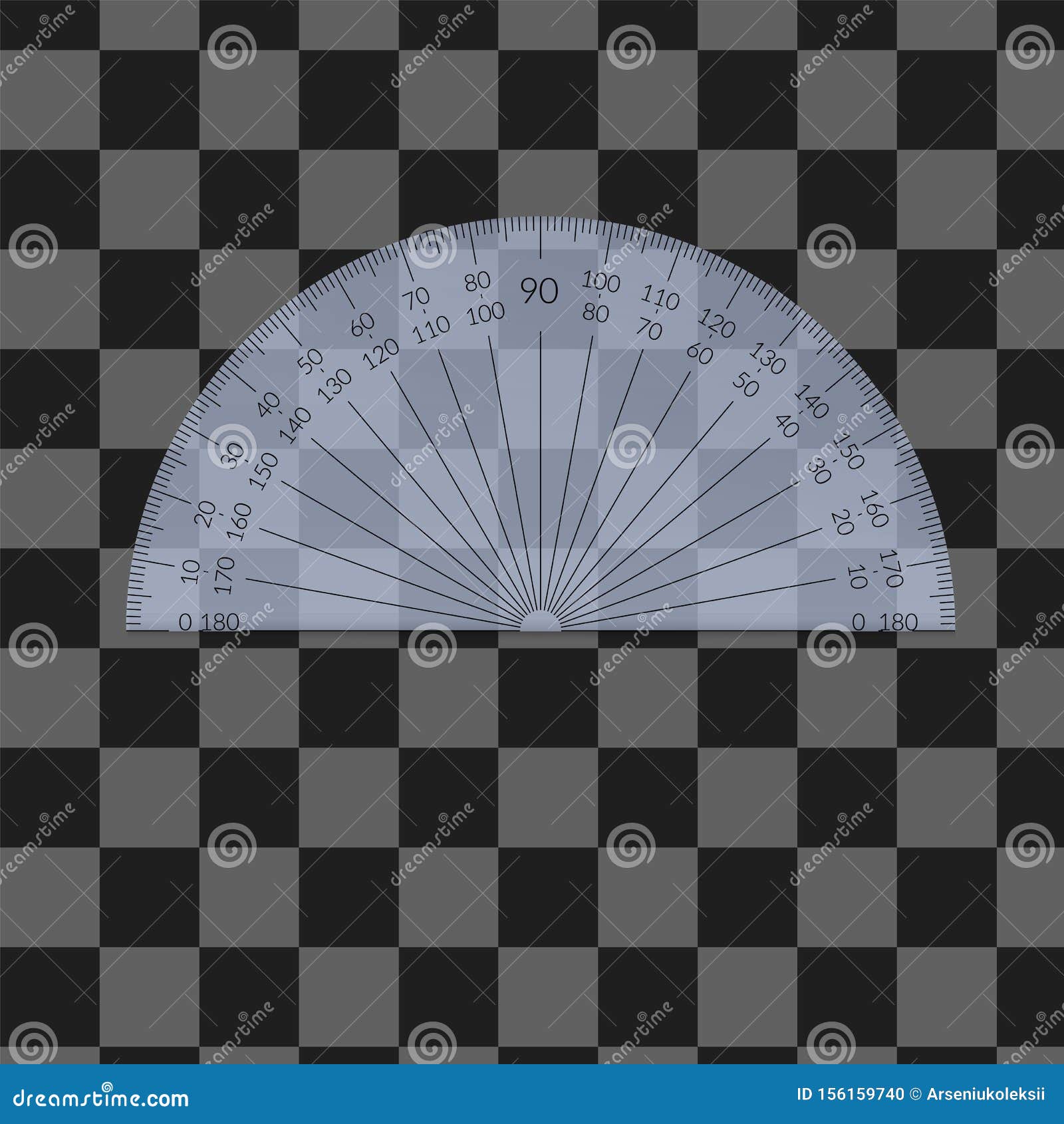 Plastic Circular Protractor Stock Vector - Illustration of gradation ...