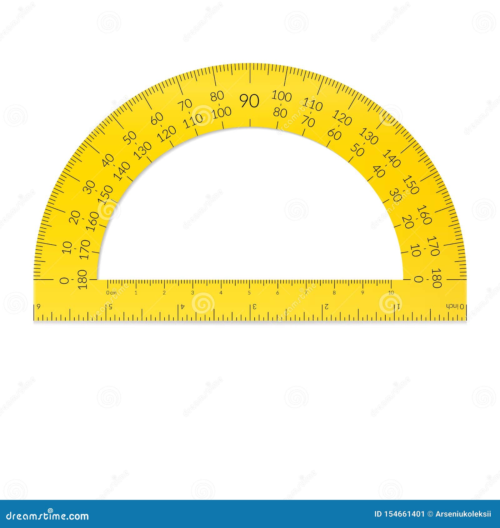 Plastic Circular Protractor With A Ruler Cartoon Vector | CartoonDealer ...