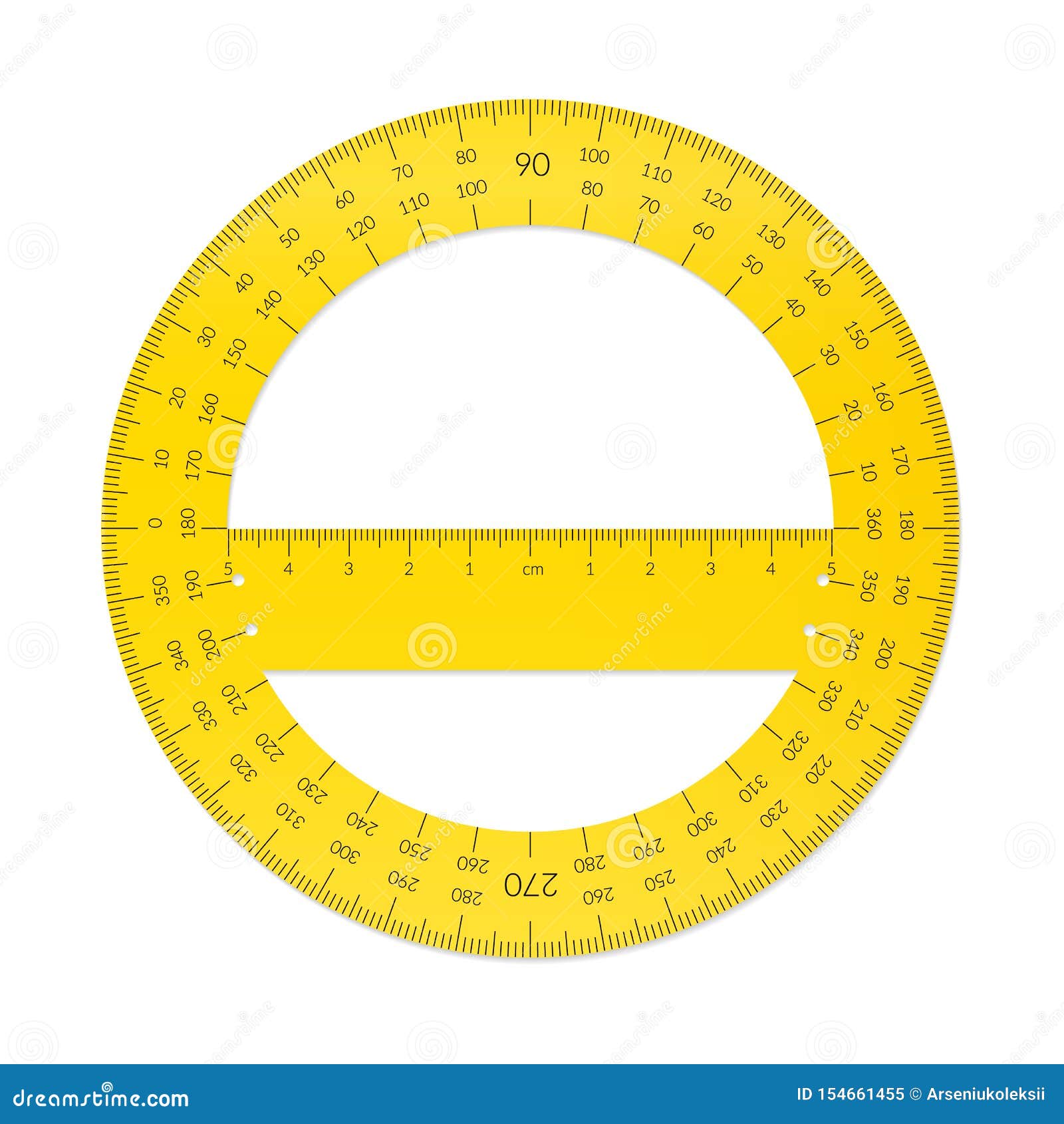 Plastic Circular Protractor Stock Vector - Illustration of centimeter ...