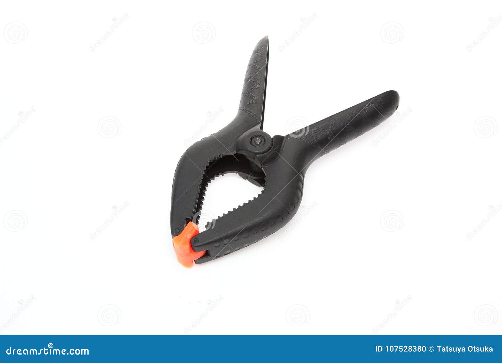 A Plastic Clamp in a White Background Stock Photo - Image of isolated ...