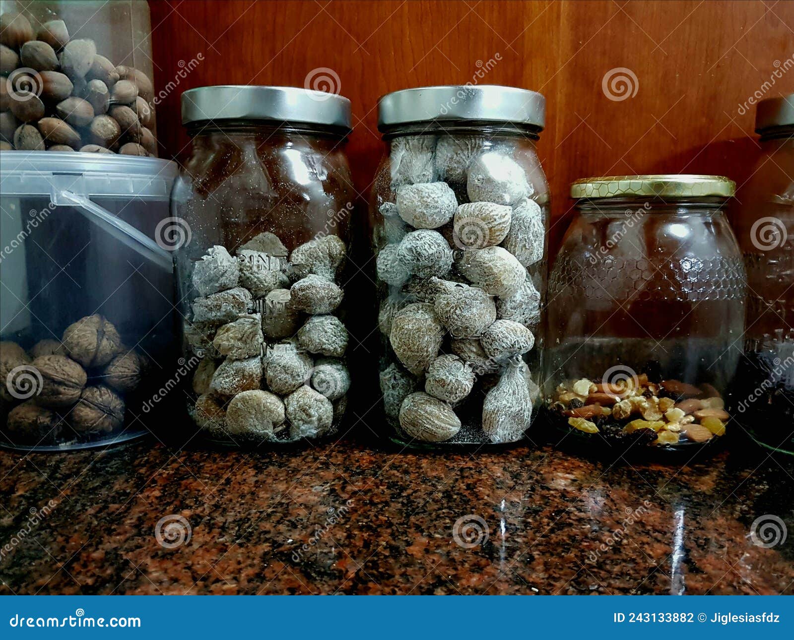 Jars with Several Types of Nuts Stock Photo - Image of walnuts, dried ...