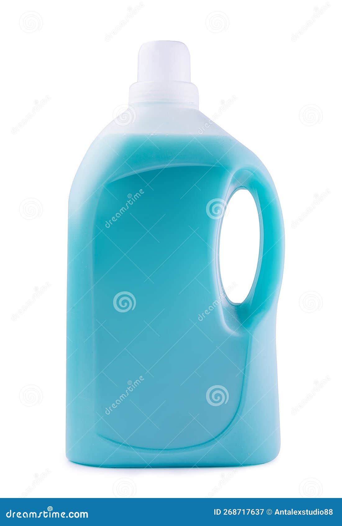 Plastic Clean Bottle Full with Blue Detergent Stock Image - Image of ...