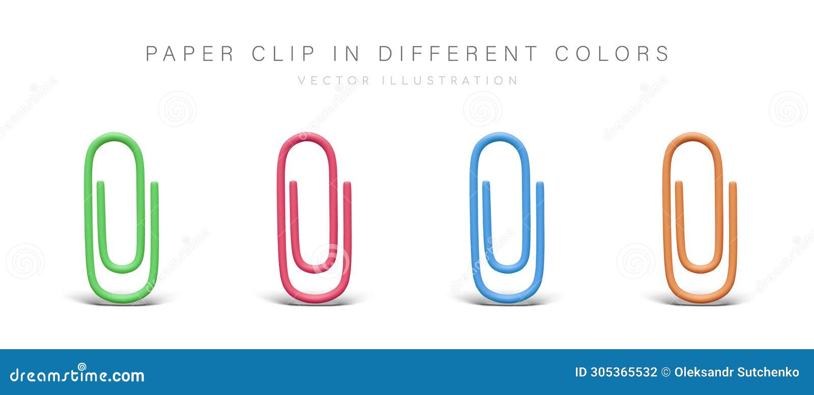 Plastic Clips of Different Colors. Device for Binding Sheets Together ...