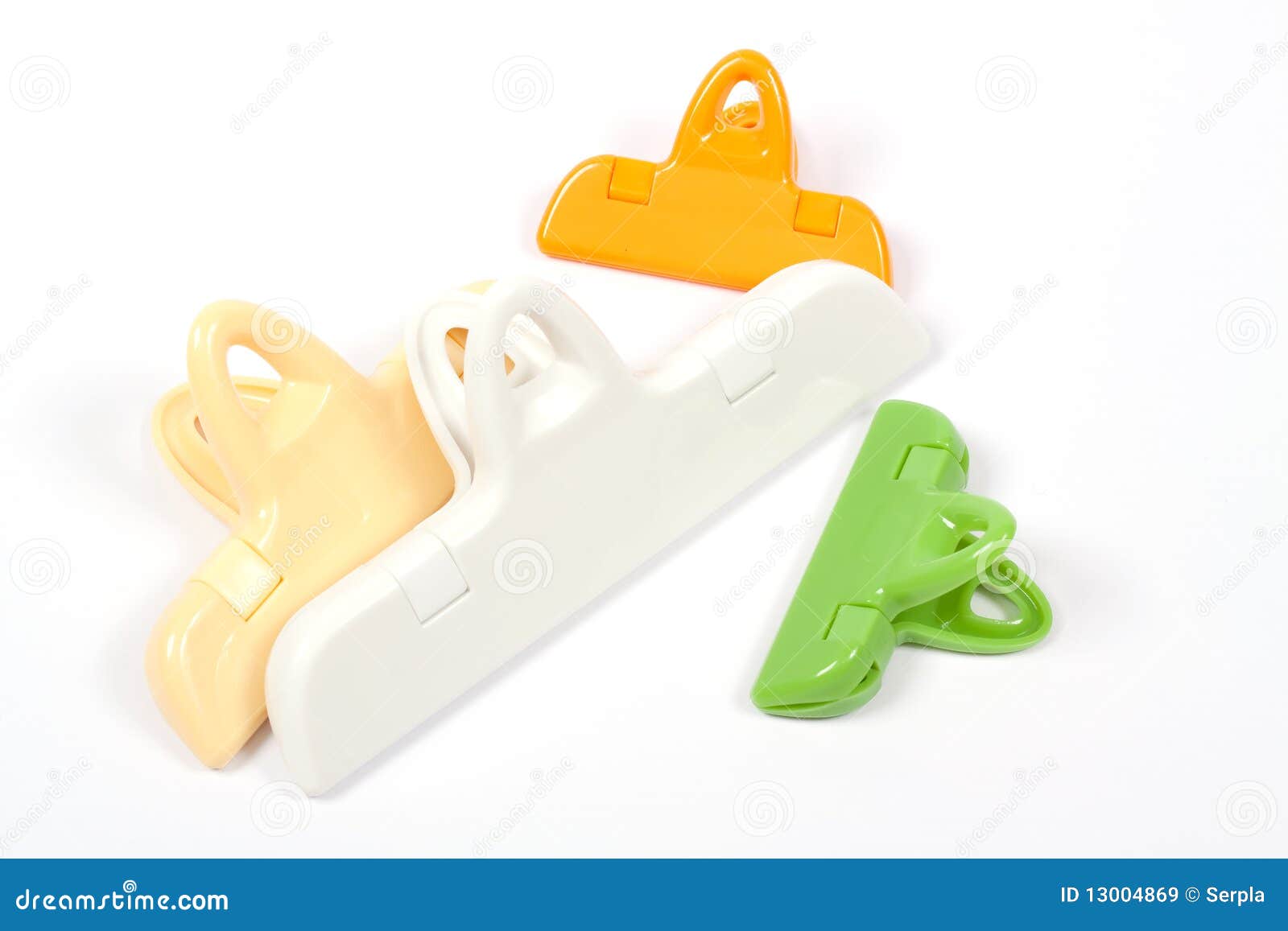 Plastic clips over white stock image. Image of cutout - 13004869