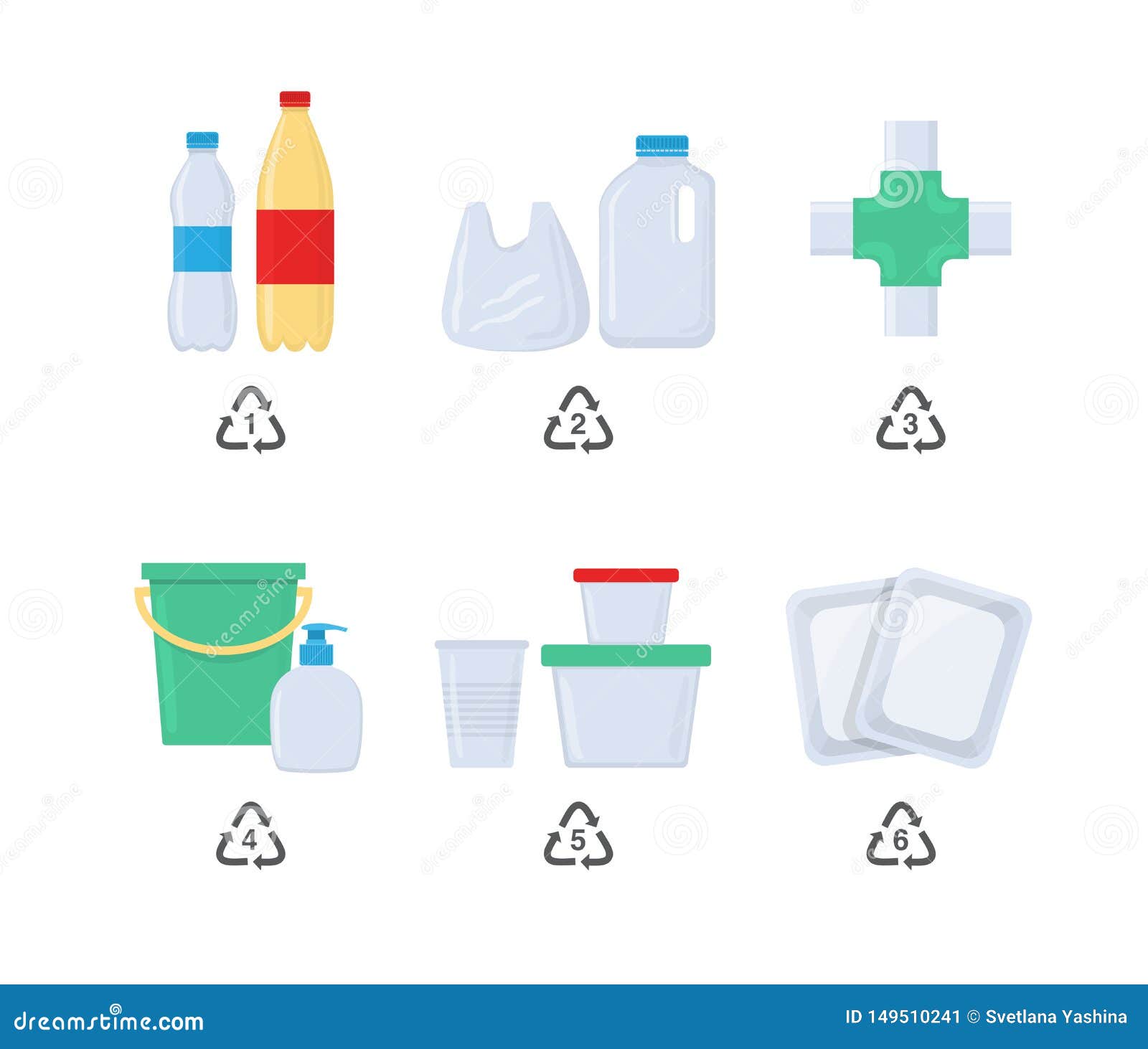Plastic Codes in Recycle Reuse Reduce Concept with Bottle and Other ...