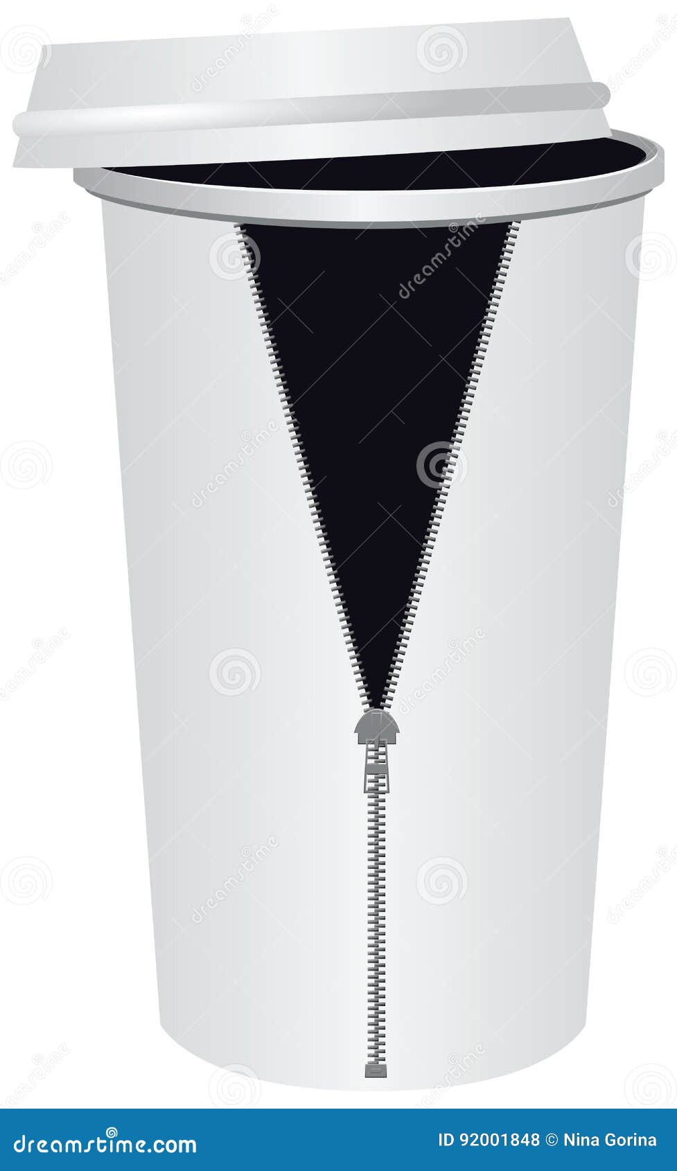 Plastic Coffee Cup with Zipper Stock Vector - Illustration of drink ...