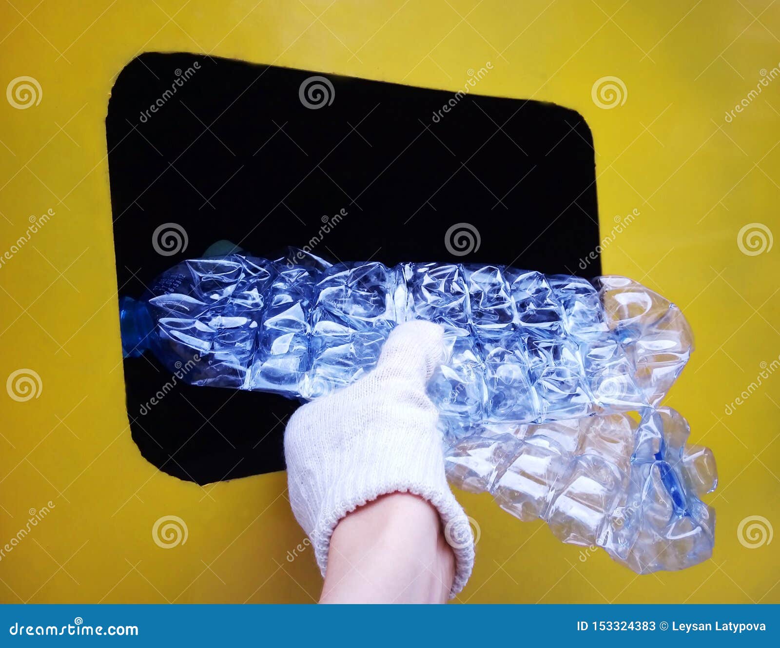 Plastic Collecting at Recycling Point. Separate Waste Collection Stock ...