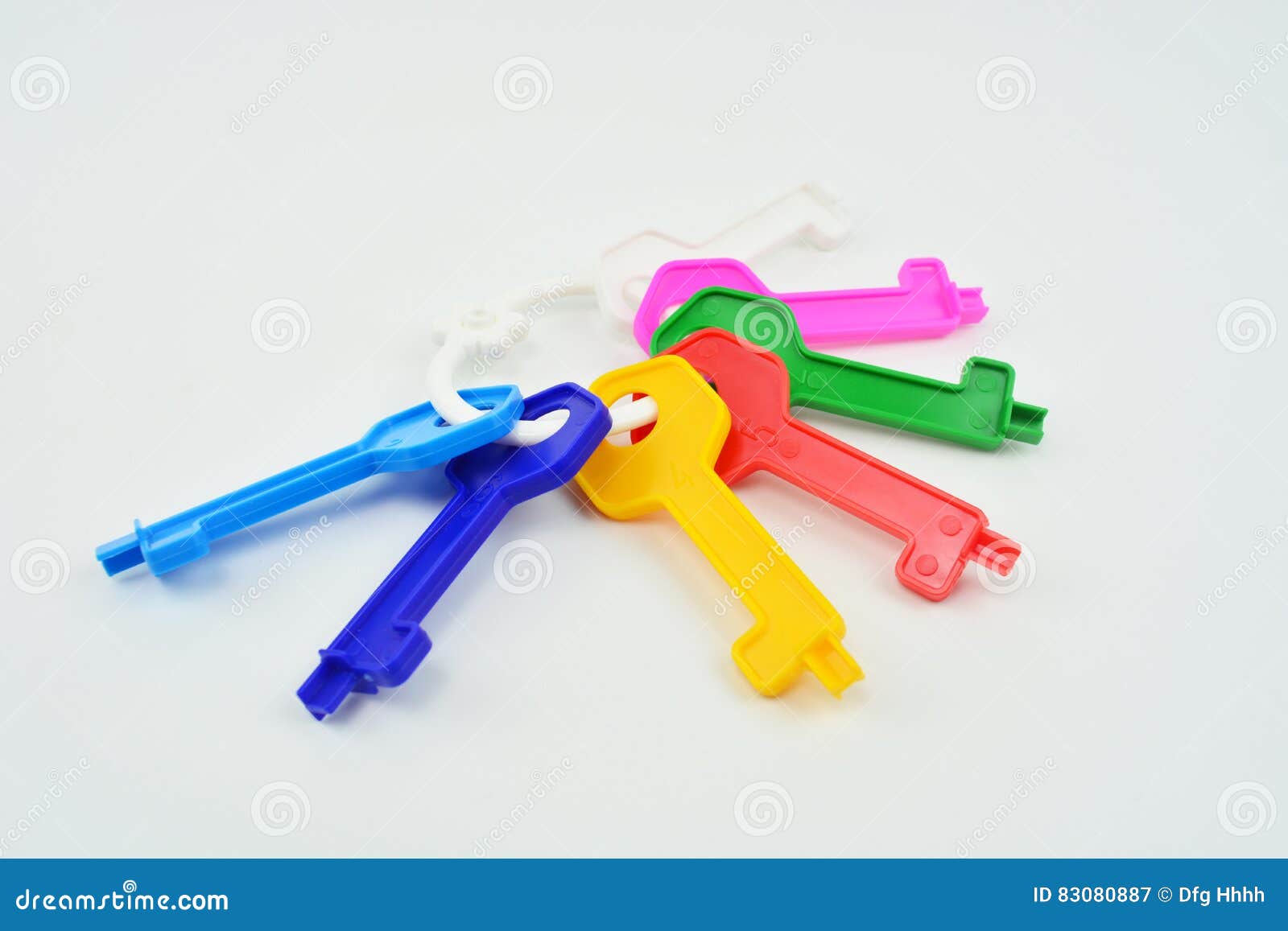 Plastic Color Keys on White Background Stock Image - Image of product ...