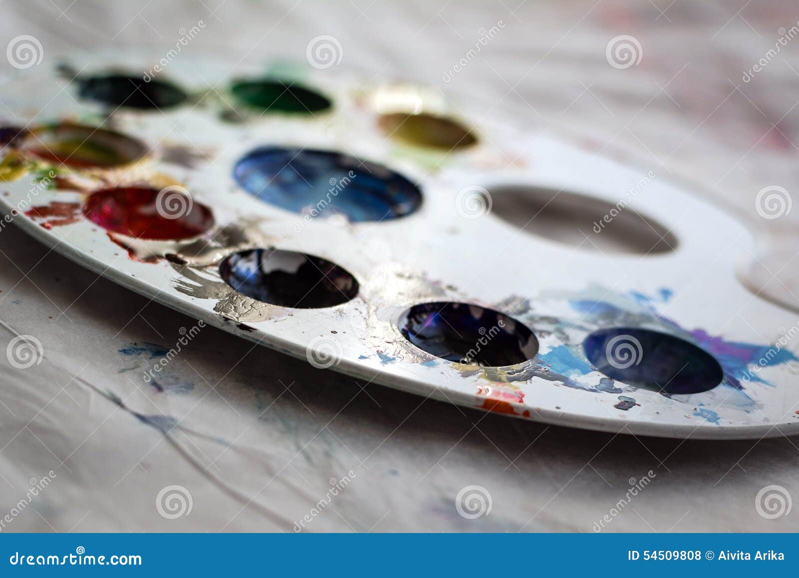 Plastic color palette stock photo. Image of creative - 54509808