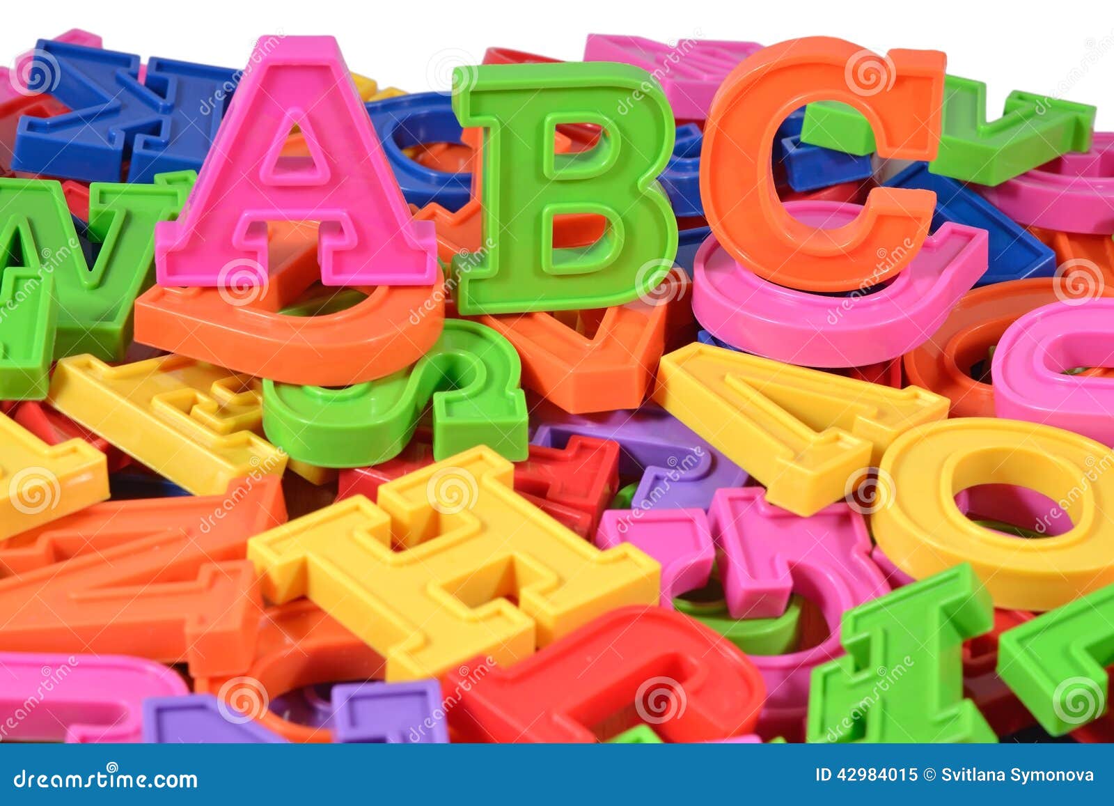 Plastic Colored Alphabet Letters ABC Stock Image - Image of blue ...