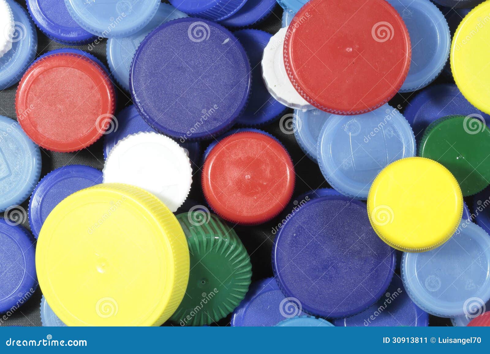 Plastic colored caps stock image. Image of bottle, recicled - 30913811
