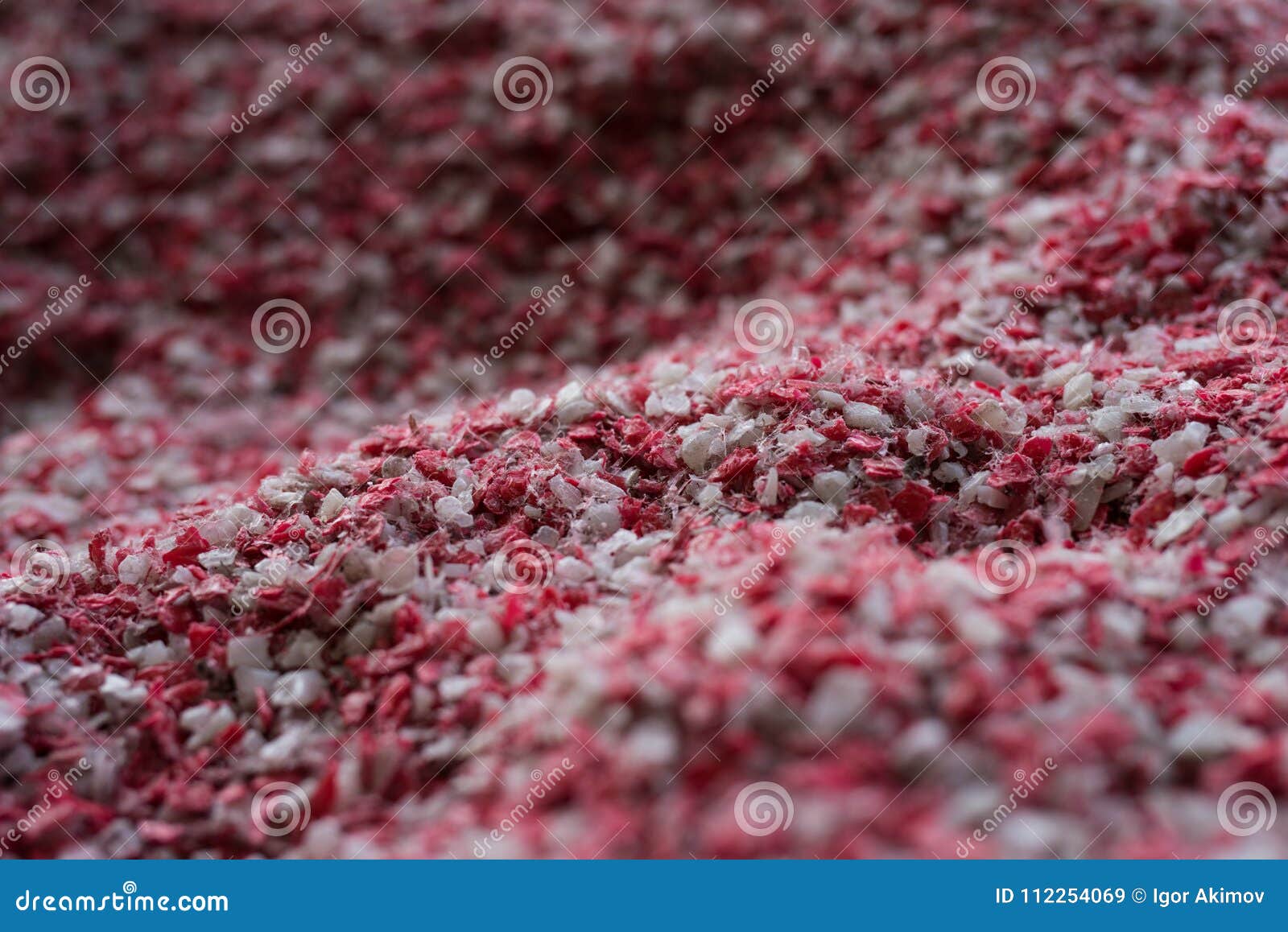 Plastic Colored Granulated Crumb at the Plant for Processing and Stock ...