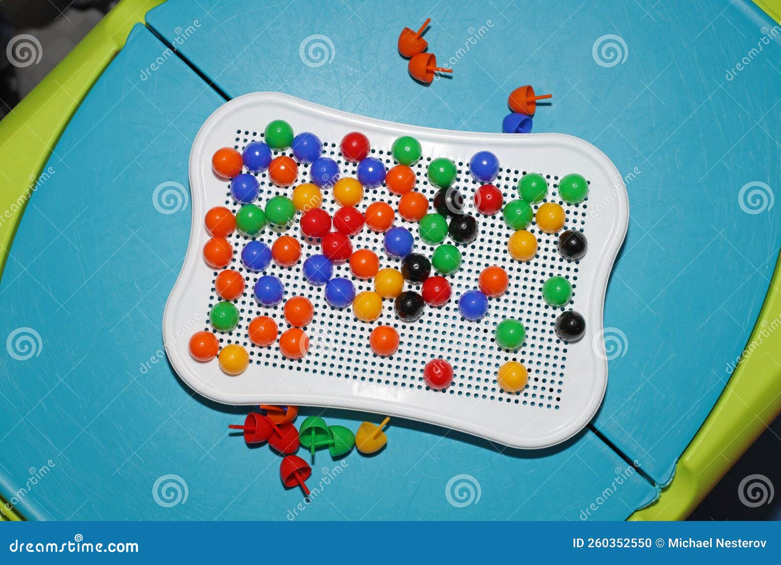 Plastic Colored Mosaic Game on the Table Stock Photo - Image of ...
