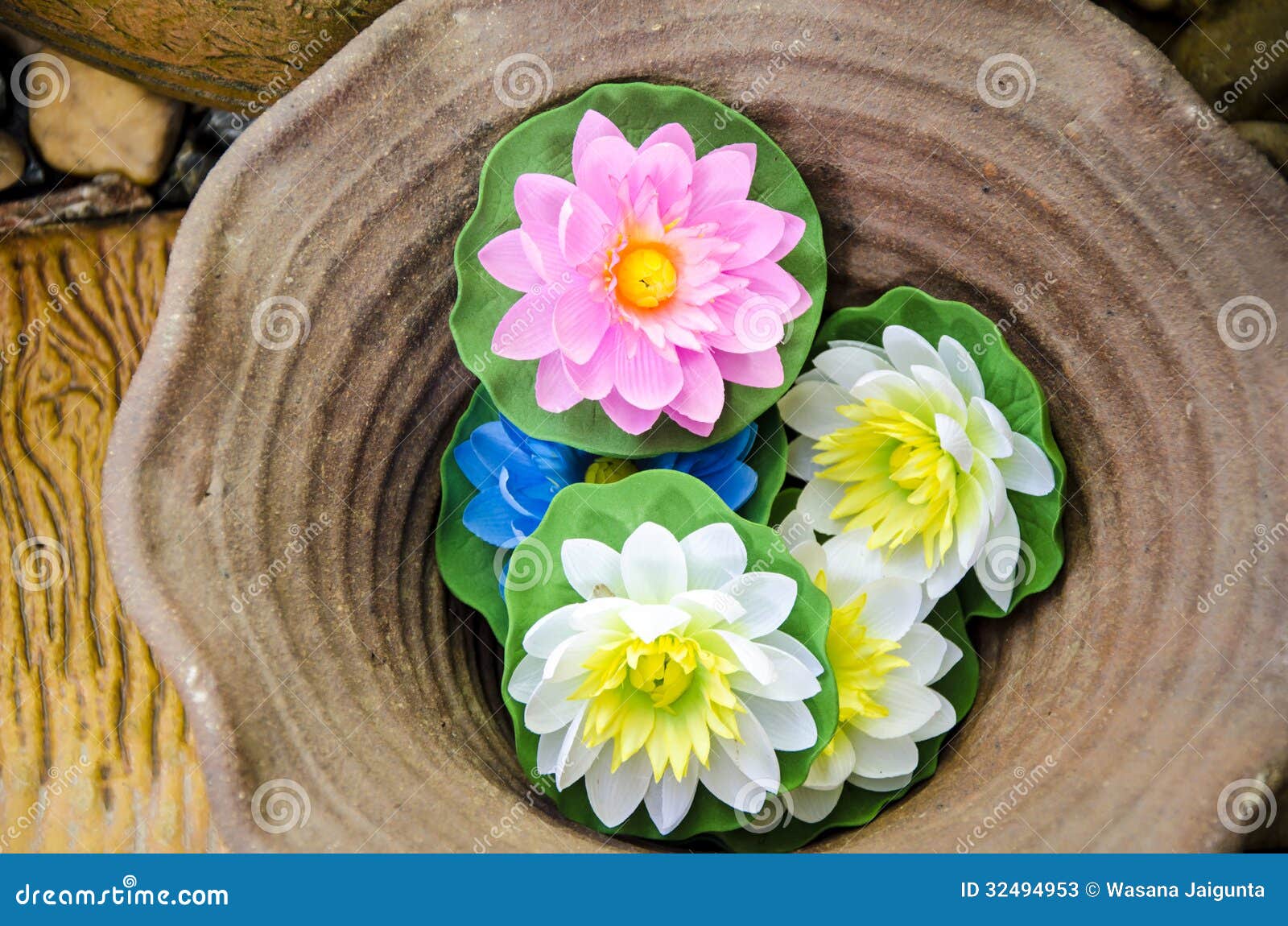 Plastic colorful lotus stock image. Image of float, peace - 32494953