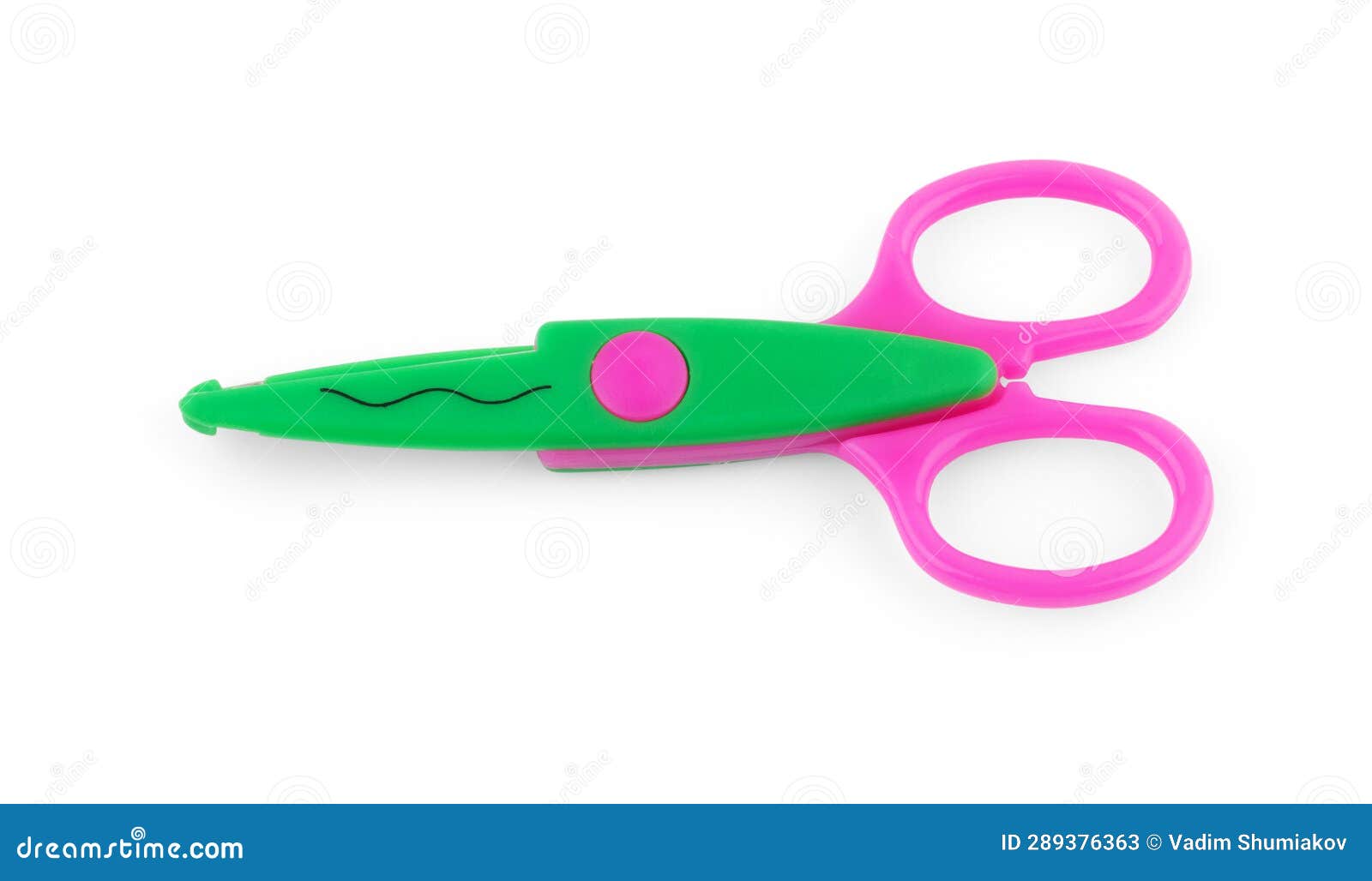 Plastic Colorful Scissor Isolated on White Stock Image - Image of ...