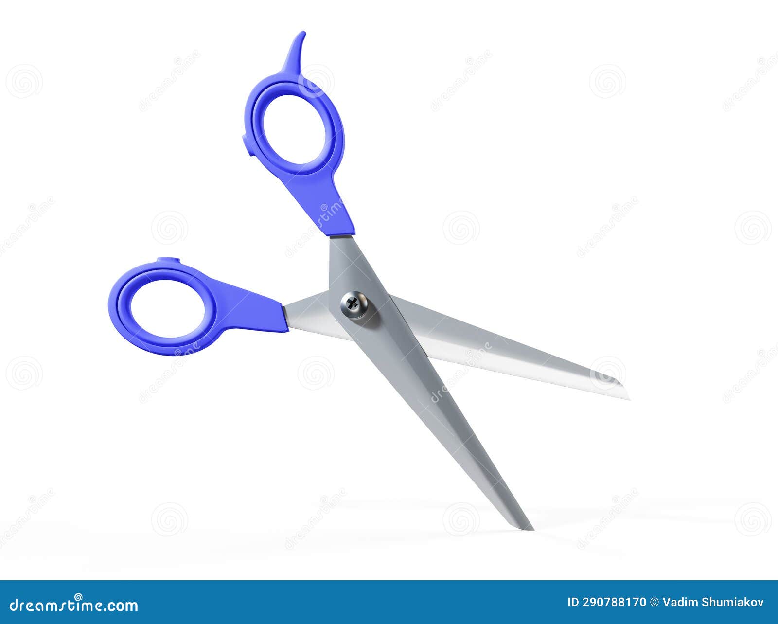 Plastic Colorful Scissor Isolated on White 3d Render Stock Illustration ...