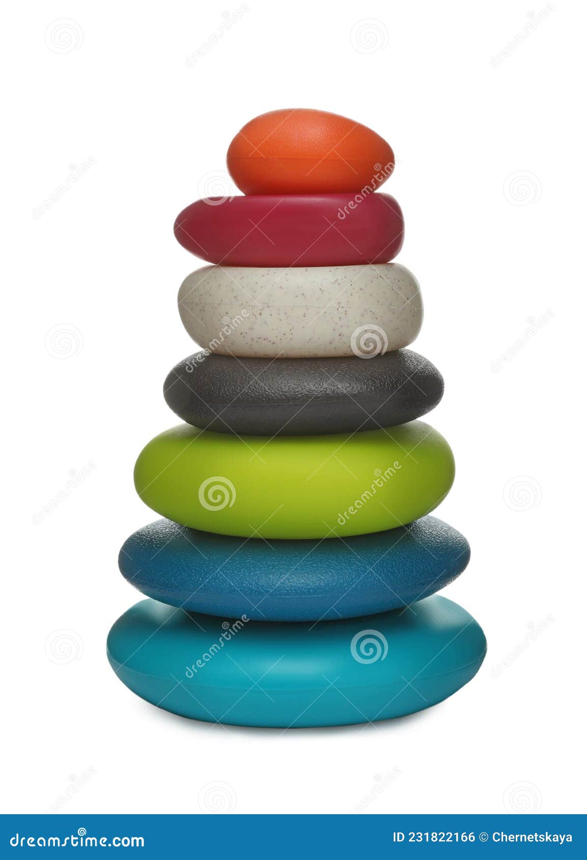 Plastic Colorful Toy Pyramid Isolated on White Stock Photo - Image of ...