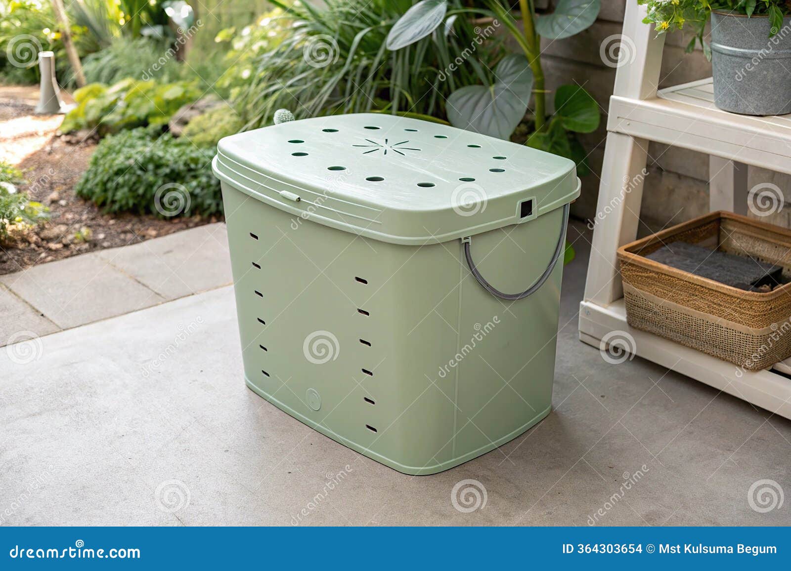 Plastic Compost Bin With Ventilation Holes Stock Photography ...