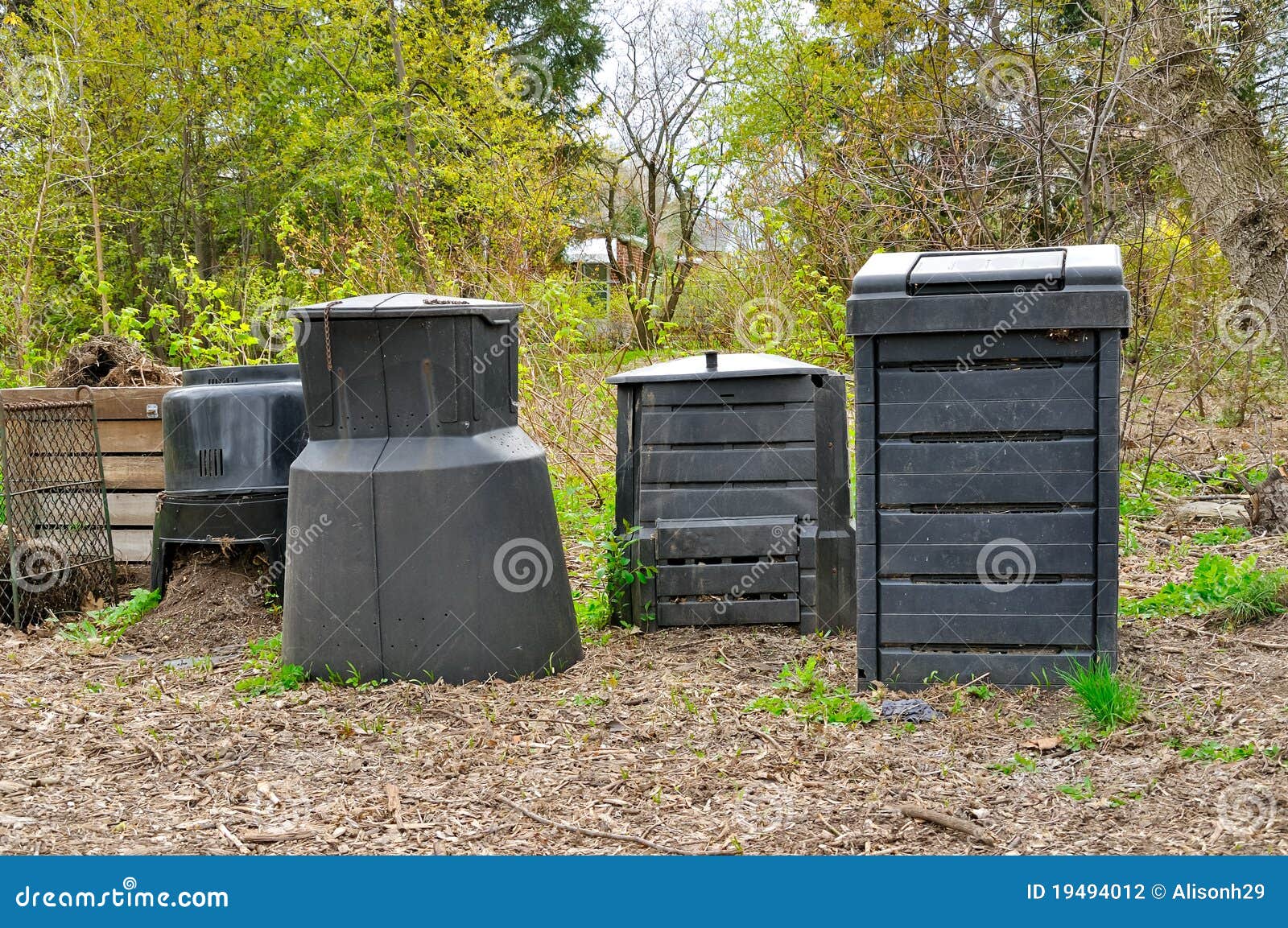 Plastic compost bins stock photo. Image of composting - 19494012
