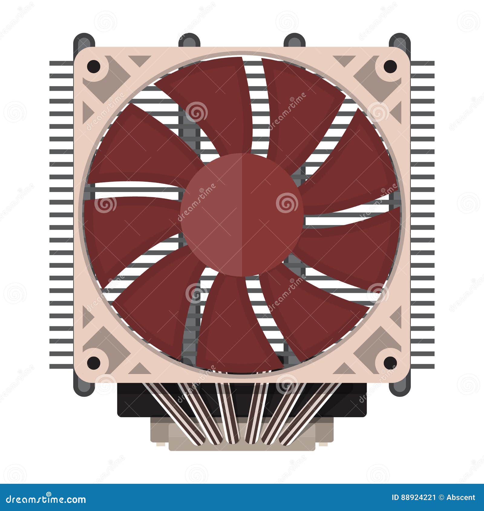 Plastic Computer Processor Cooler with Radiator Stock Vector ...