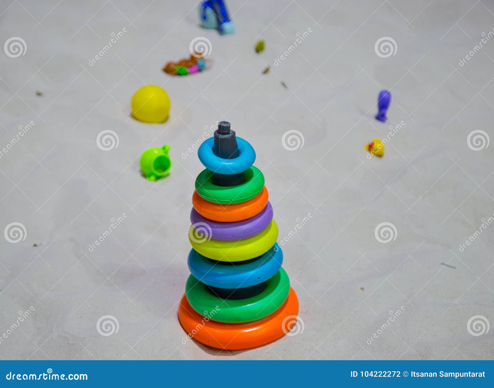 Plastic Cone Toy on the Beach Stock Photo - Image of toss, game: 104222272