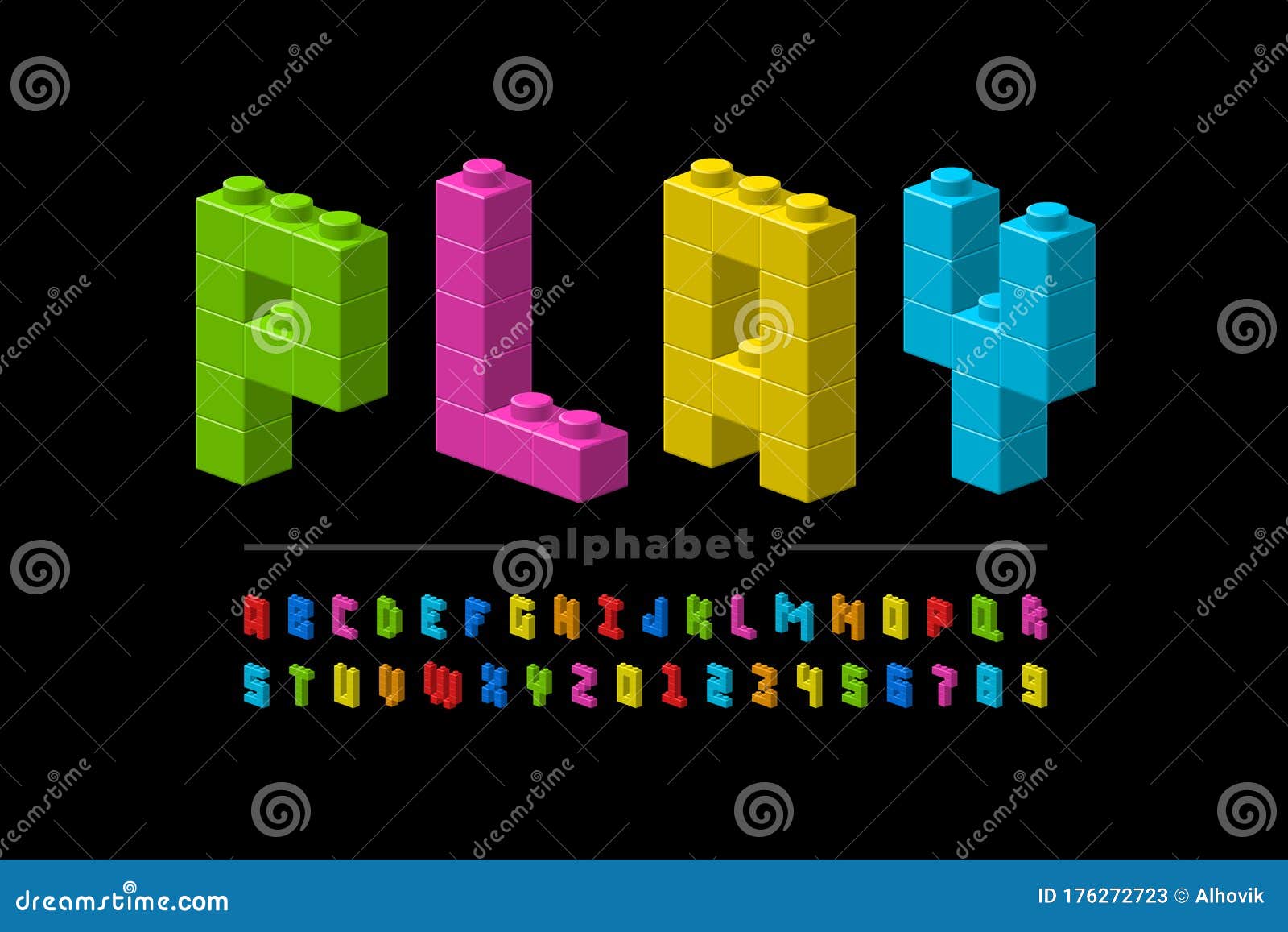 Toy Blocks Font Vector Illustration | CartoonDealer.com #123951656