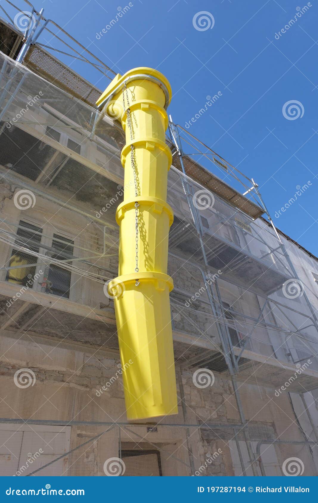 Rubble Evacuation Chute on a Construction Site Stock Photo - Image of ...