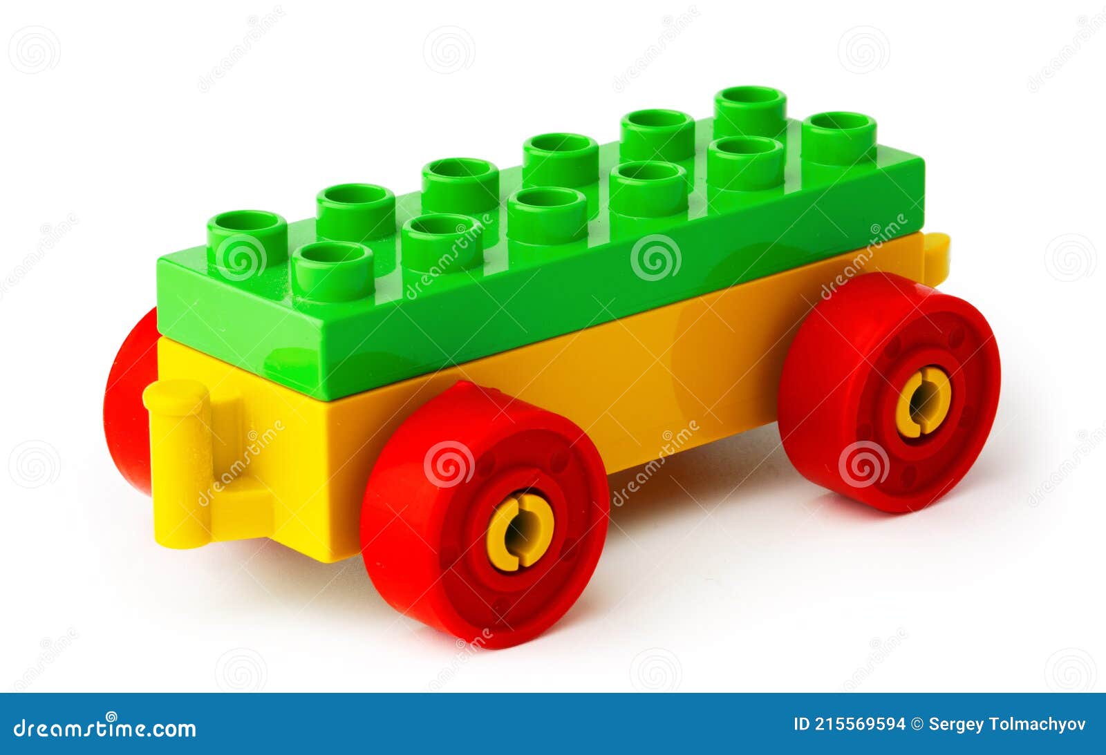 Plastic Constructor Toy Car Isolated on White Stock Photo - Image of ...
