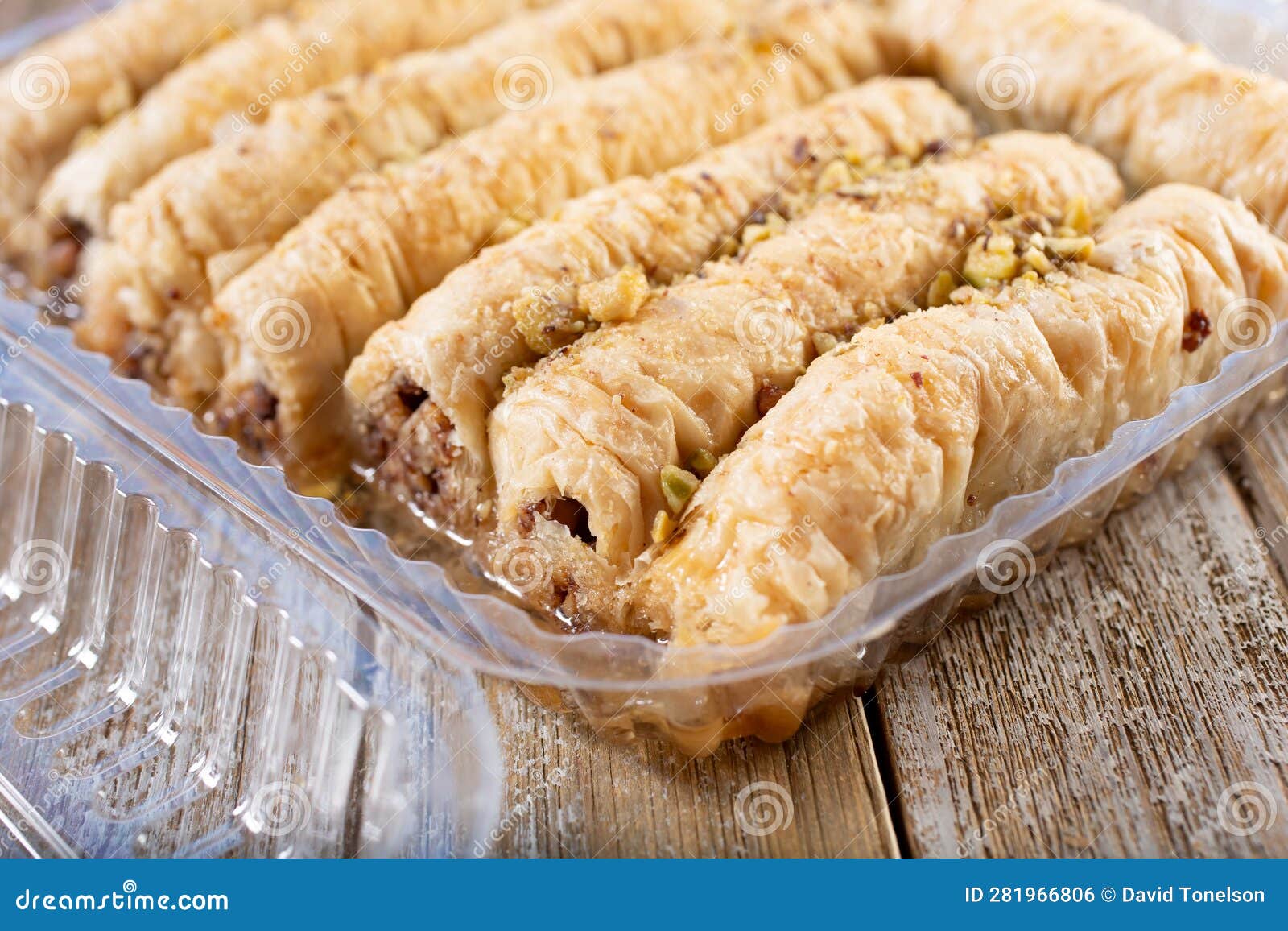 Plastic Container of Baklava Stock Photo - Image of mediterranean, copy ...