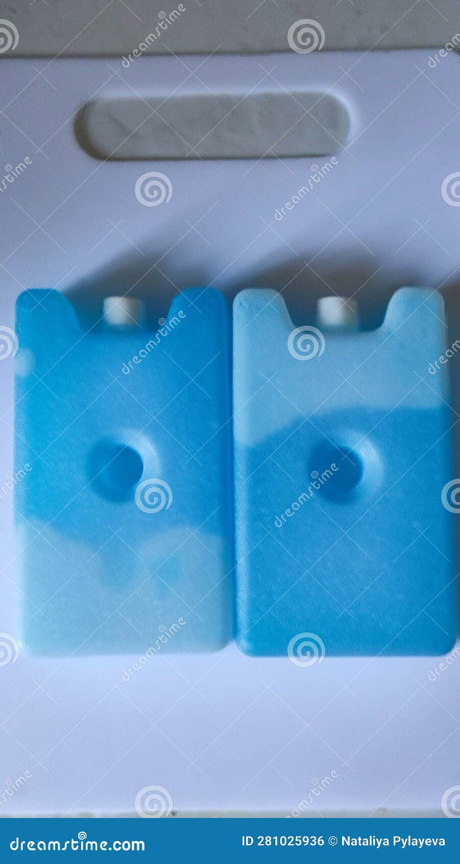 Plastic Container with Blue Water for Freezing Stock Photo - Image of ...