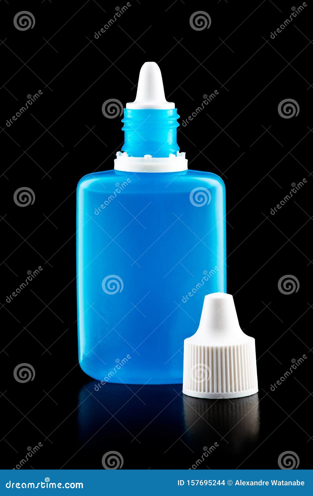 Plastic Container For Eye Drop Isolated On Black Background Royalty ...