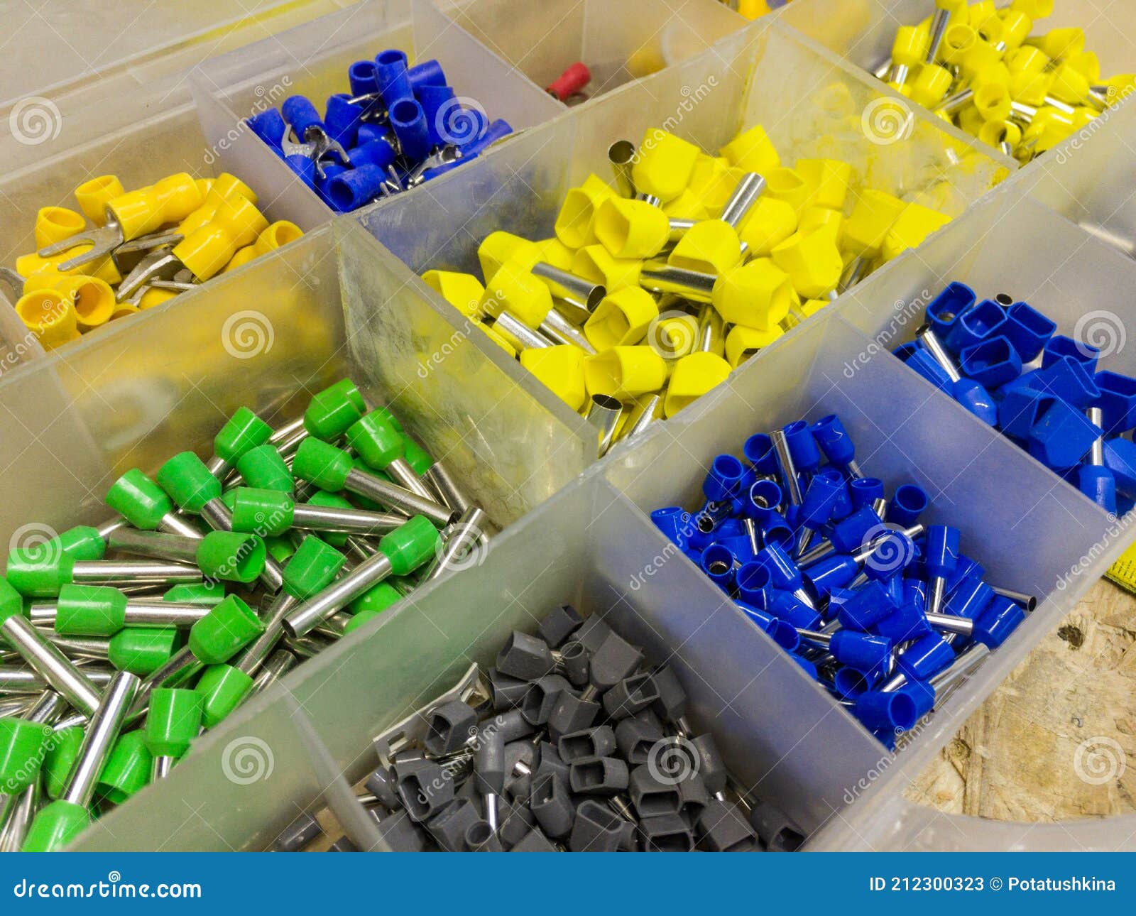 Plastic Container with Ferrules for Stranded Wires Stock Image - Image ...