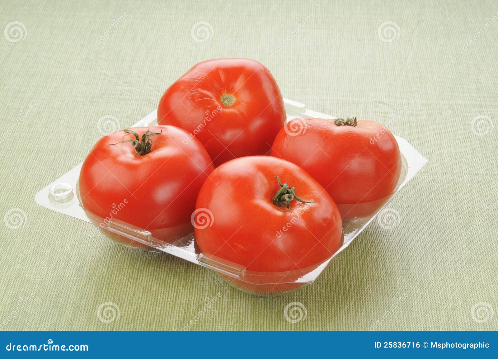 Plastic Container with Four Tomatoes Stock Photo - Image of nutritious ...