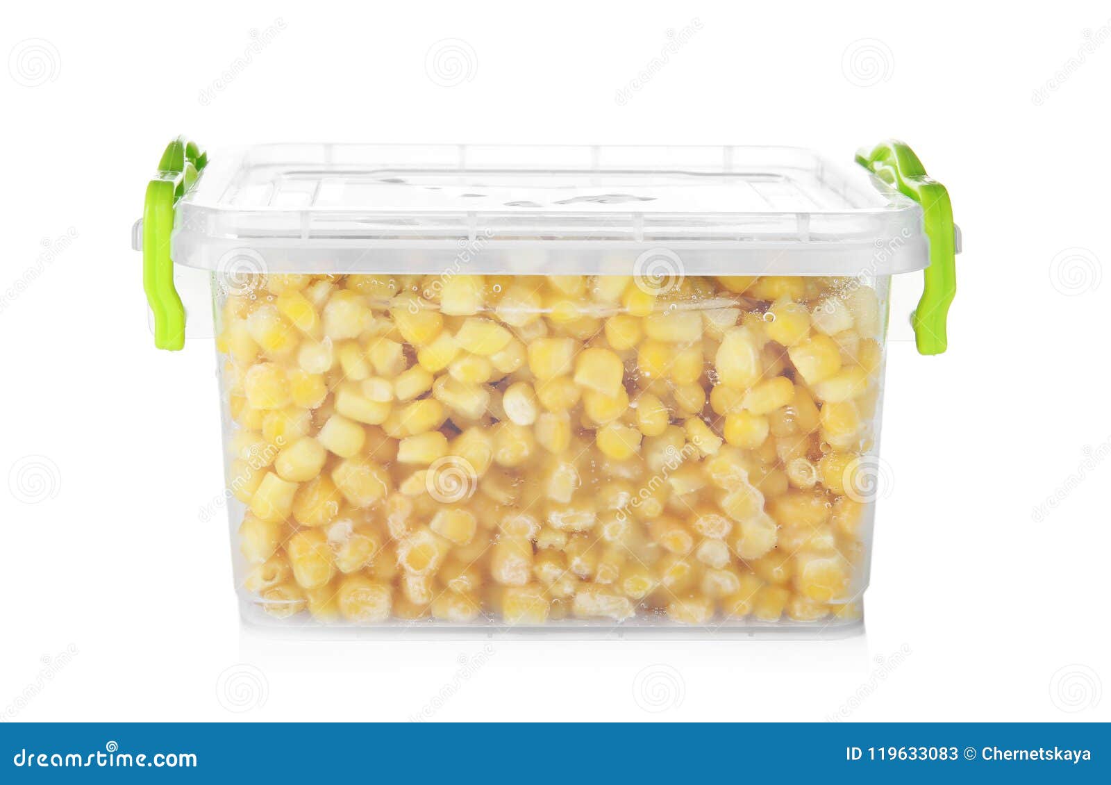 Plastic Container with Frozen Corn Stock Image - Image of object ...