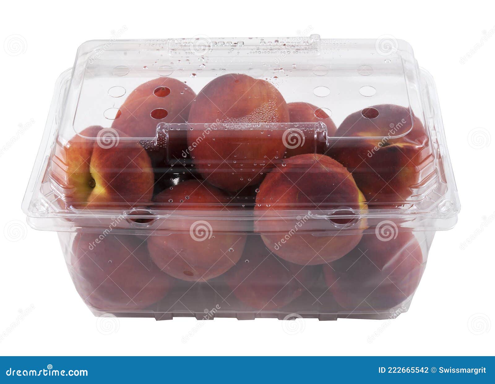 Plastic Container Full with Fresh Peaches Stock Photo - Image of food ...