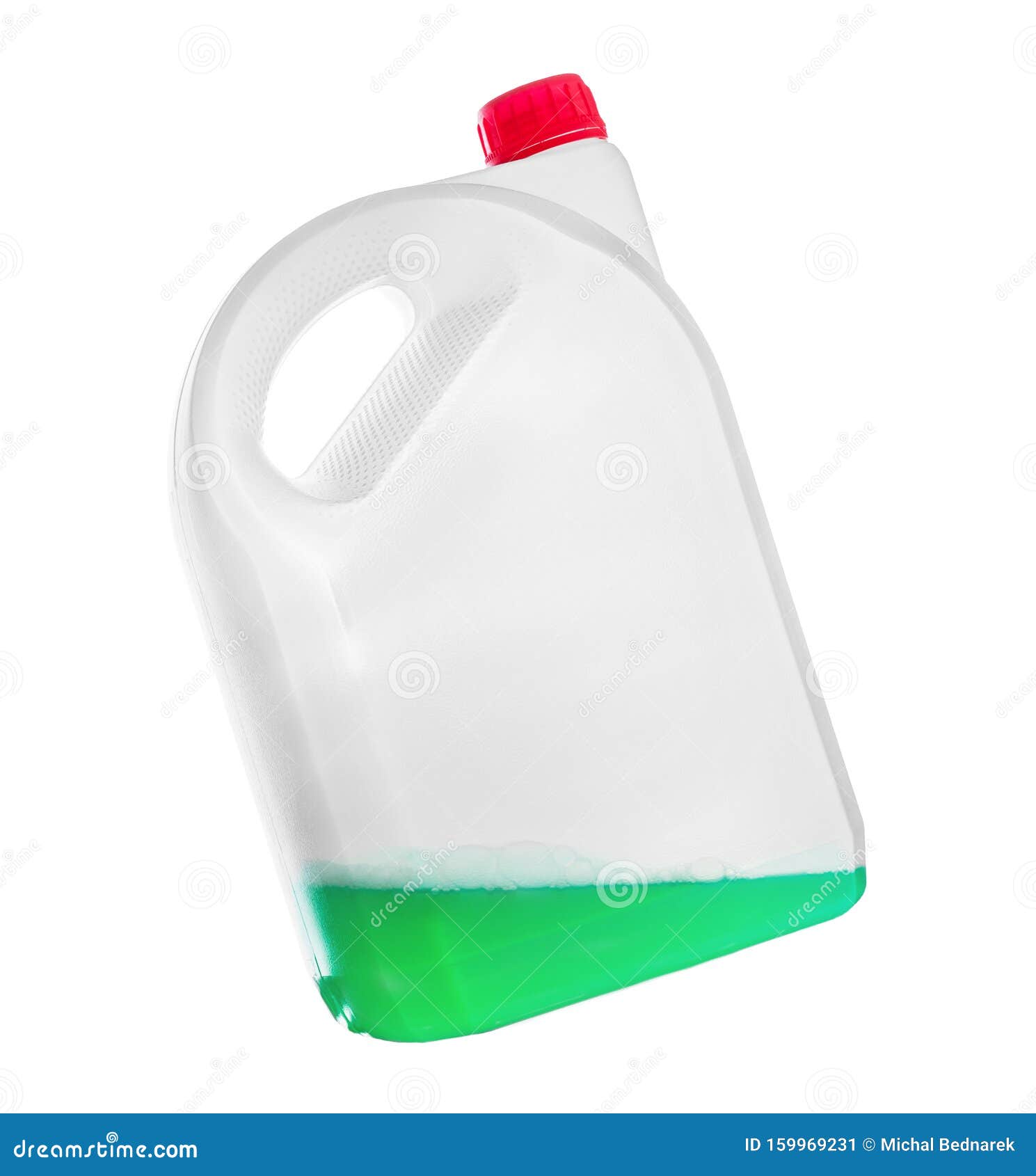 Plastic Container with Green Liquid Inside Isolated on White Stock ...