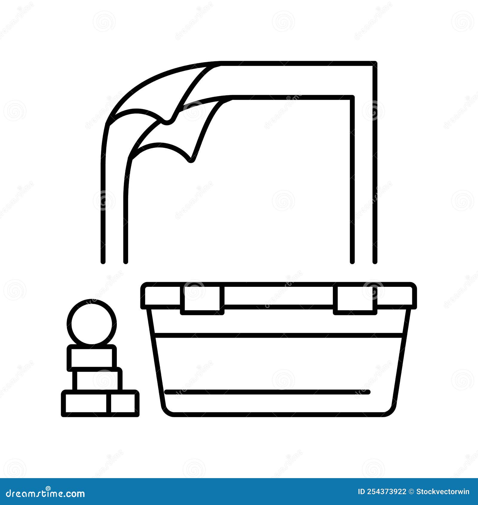 Plastic Container Line Icon Vector Illustration Stock Vector ...