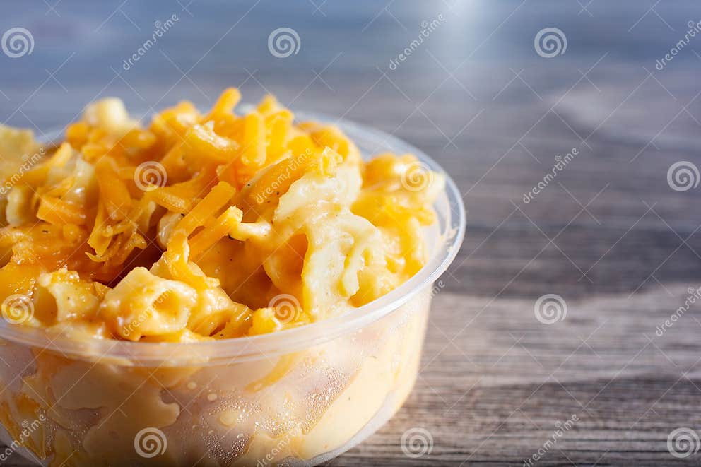 Plastic Container of Mac and Cheese, Macaroni Stock Photo - Image of ...