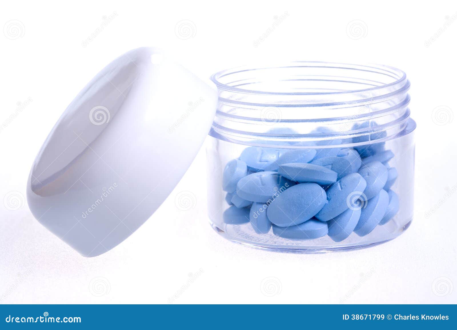 Plastic Container for Medicine Stock Image - Image of medicine, blue ...