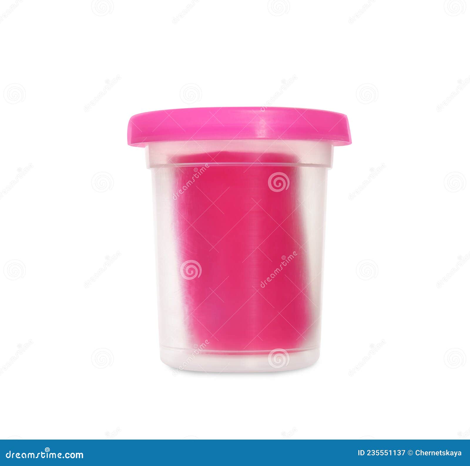 Plastic Container of Pink Play Dough Isolated on White Stock Image ...