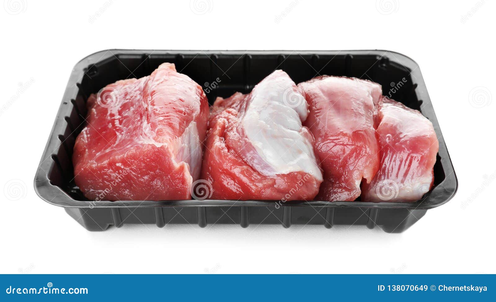 Plastic Container with Raw Meat Stock Image - Image of butchery ...