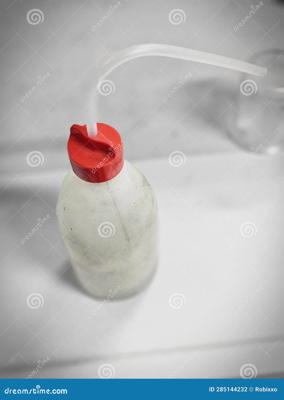 Plastic Container with Squeezing Spout for Chemical Laboratory Analysis ...