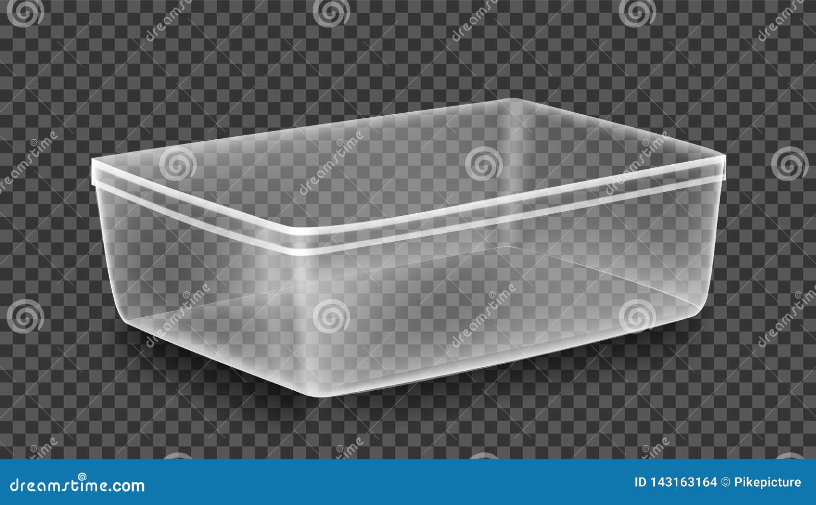 Plastic Container Vector. Transparent Tray Container Wrap. Empty ...