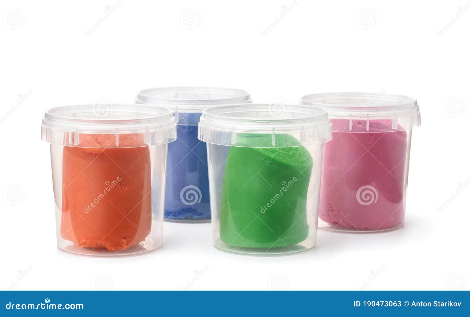 Plastic Containers with Colorful Modeling Clay Stock Image - Image of ...