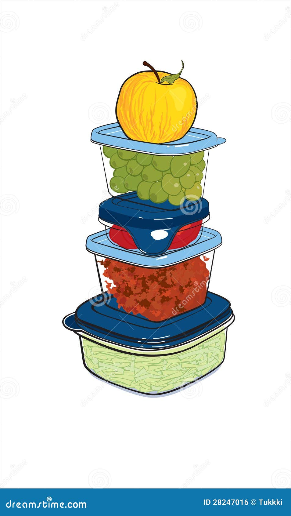 Plastic Containers with Food, Vector Illustration Stock Vector ...