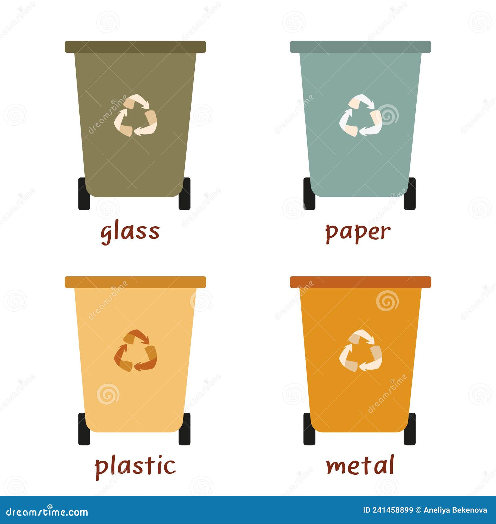 Plastic Containers For Garbage Of Different Types. Waste Management ...