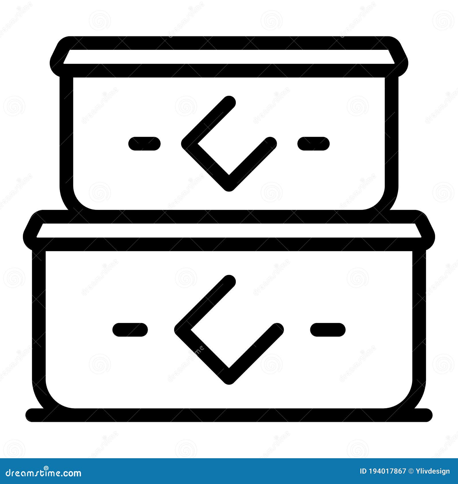 Containers Icon Set. It Included The Cargo, Forklift, Warehouse ...